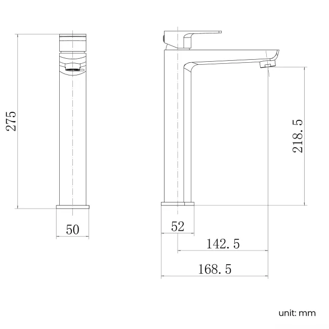 Soar Chrome High Rise Basin Mixer Tap | Bathroom Mountain