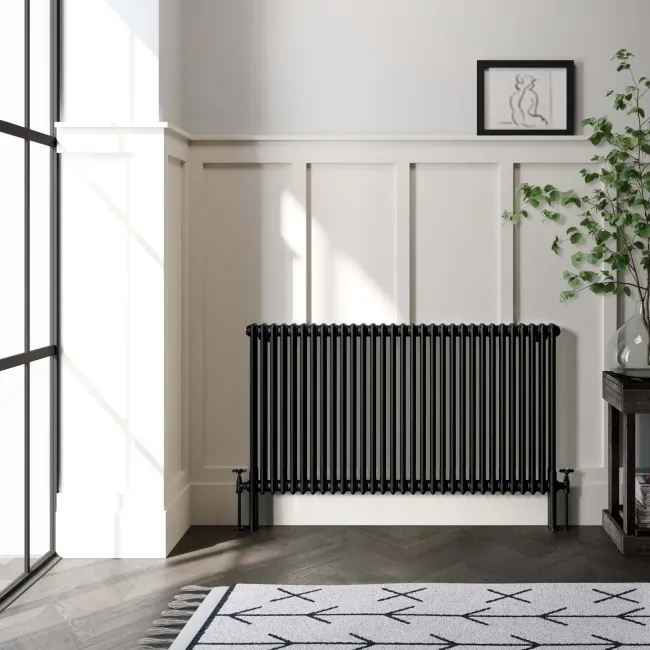 Athens Black Triple Horizontal Radiators | 750x1415mm