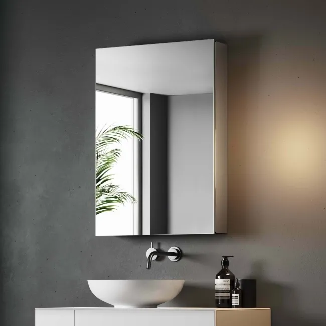 Elena Stainless Steel Mirror Cabinet 700x500mm | Bathroom Mountain