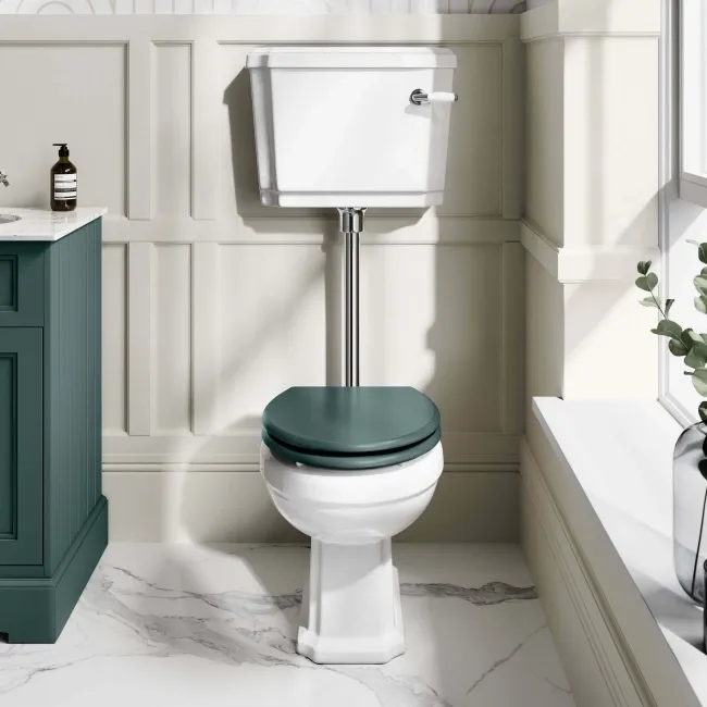 Hudson Traditional Toilet With Low-Level Cistern and Midnight Green ...