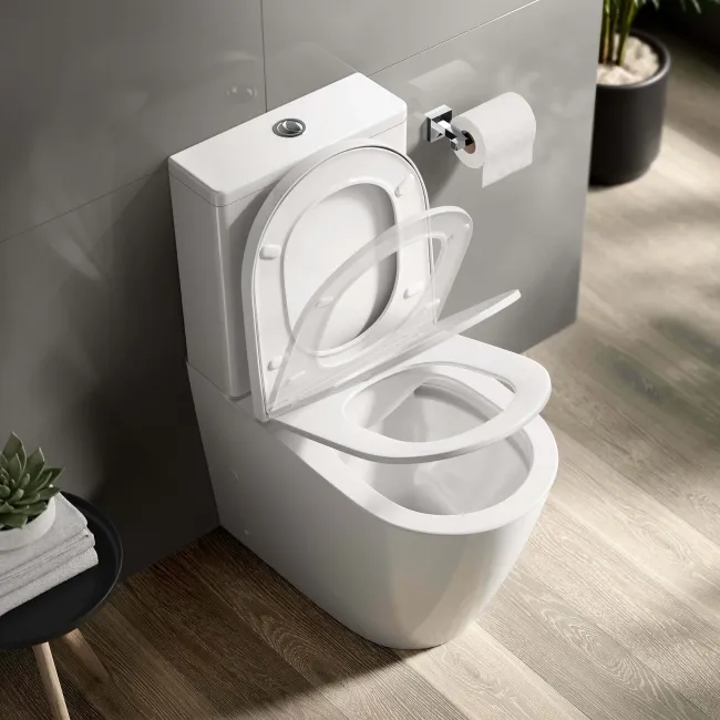 Utah Rimless Close Coupled Toilet | Premium Soft Close Seat