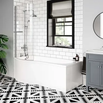 P-Shape Shower Baths | Space-Saving Designs | Bathroom Mountain