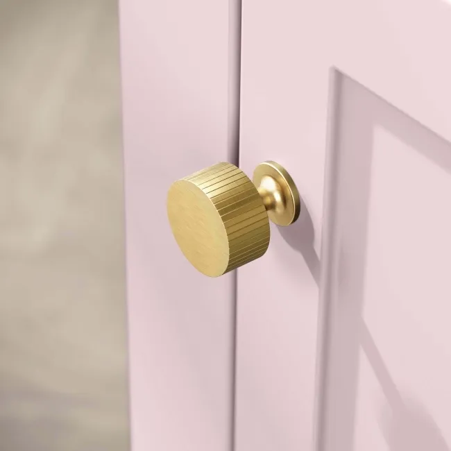 Bermuda Pink Cloakroom Vanity 400mm - Brass Accents | Bathroom Mountain