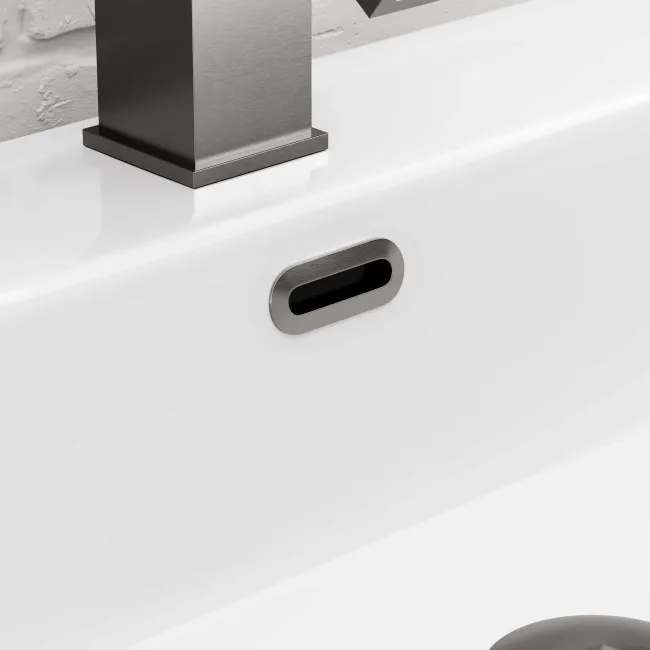 Gunmetal Grey Oval Basin Overflow Ring | Bathroom Mountain