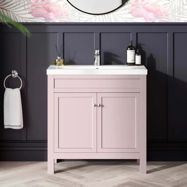 Bermuda Pink Basin Vanity 800mm | Bathroom Mountain