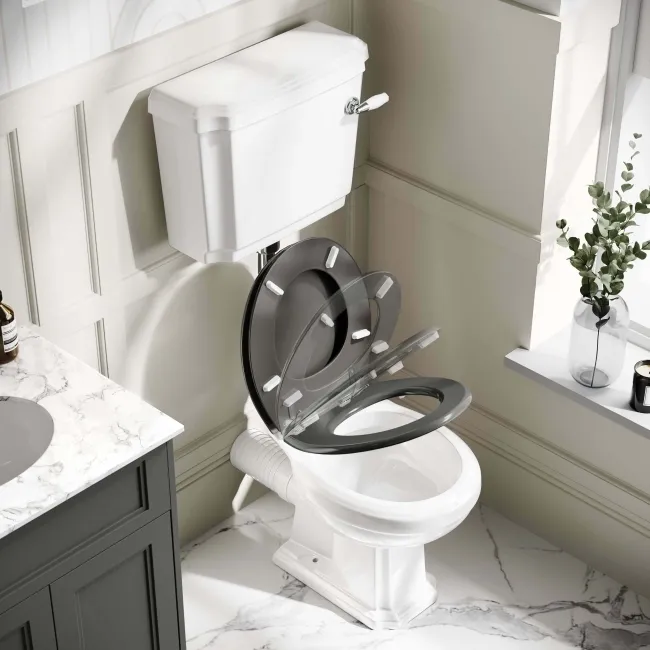 Hudson Traditional Toilet With Low-Level Cistern and Graphite Grey ...