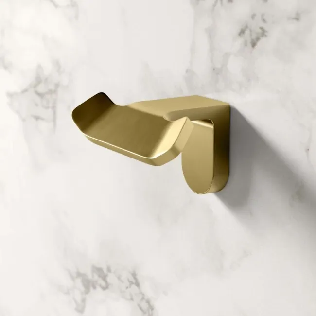 Eloise Brushed Brass Robe Hook | Bathroom Mountain