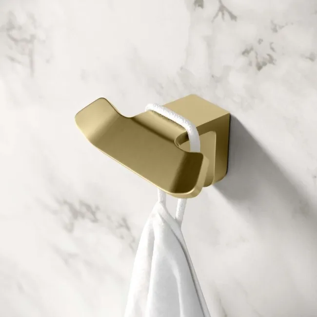 Eloise Brushed Brass Robe Hook | Bathroom Mountain