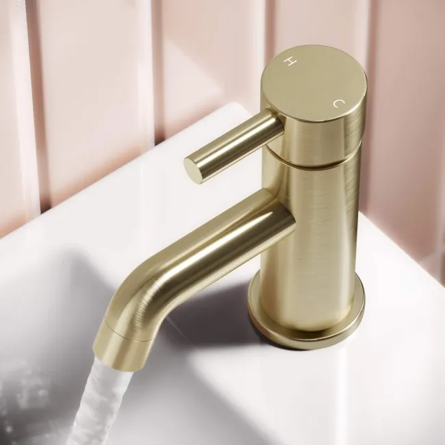 Trent Brushed Brass Cloakroom Basin Mixer Tap | Bathroom Mountain