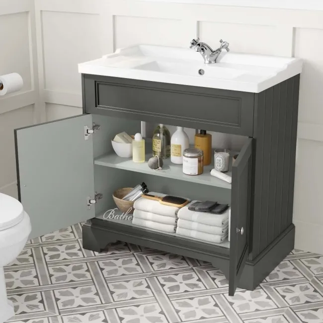 Lucia Graphite Grey Basin Vanity 830mm | Bathroom Mountain