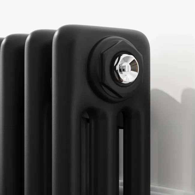 Athens Black Triple Column Horizontal Bathroom Radiators