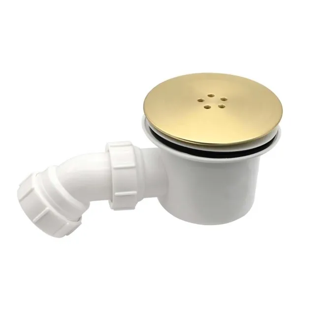 London Brushed Brass Standard Shower Tray Waste | 90mm