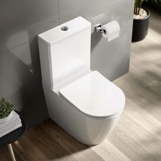 Utah Rimless Close Coupled Toilet | Premium Slim Seat | Bathroom Mountain