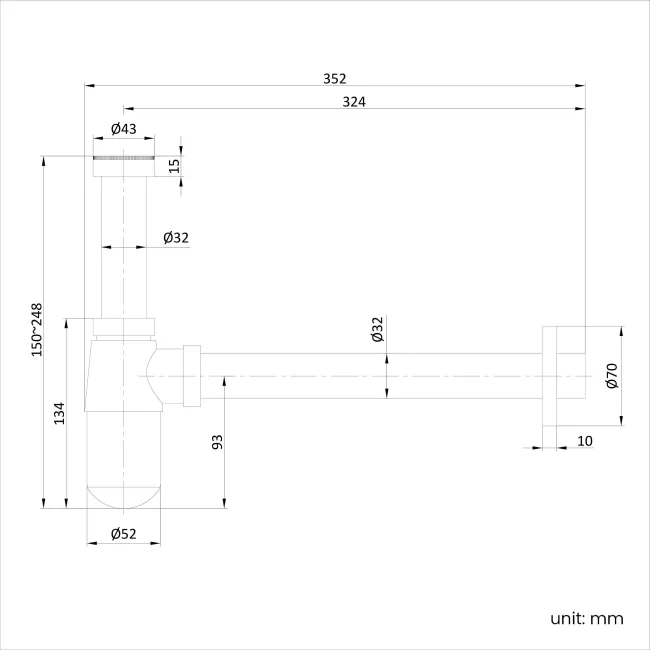 Traditional Basin Bottle Trap | Chrome Finish