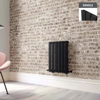 Faro Anthracite Flat Panel Horizontal Radiator 600x1820mm