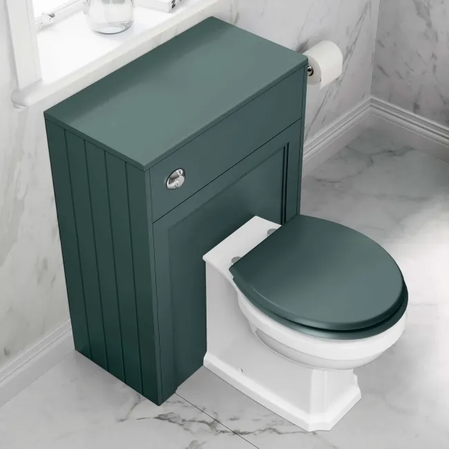 Traditional Midnight Green Back To Wall Unit and Hudson Toilet with ...