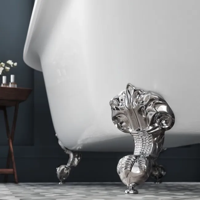 Grosvenor 1700mm Roll Top Bath - Chrome Ball Feet | Bathroom Mountain
