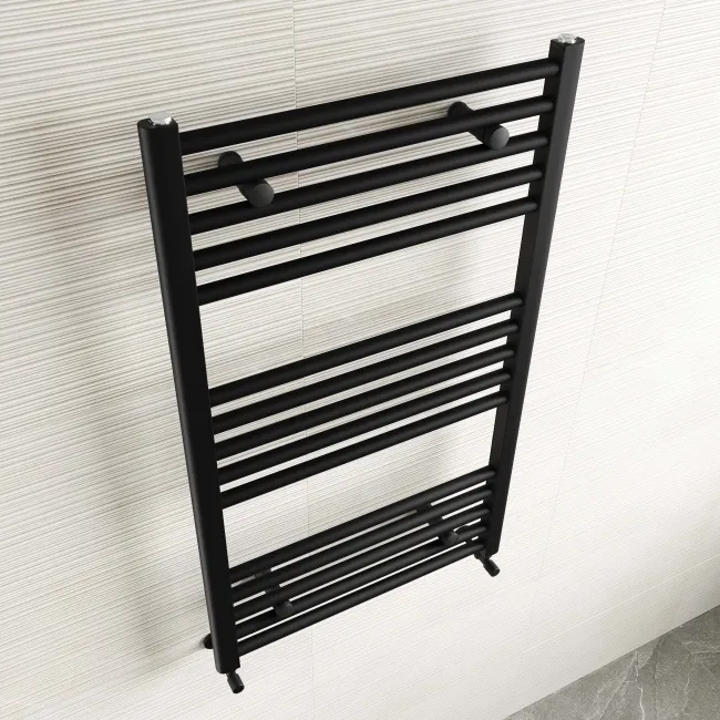 Naples Black Heated Towel Rail | 1000x600mm | Bathroom Mountain