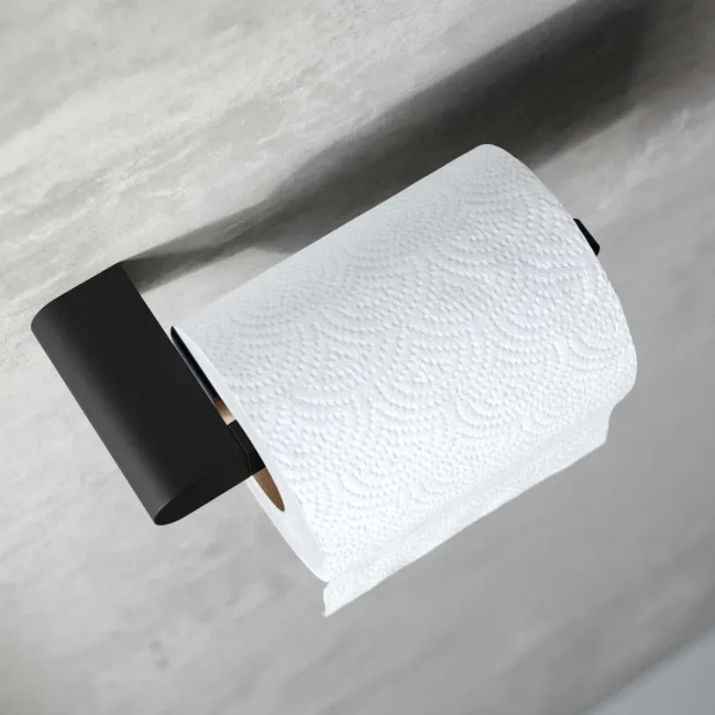 Daphne Matt Black Toilet Roll Holder | Bathroom Mountain