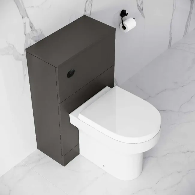 Elba Graphite Grey Back to Wall Unit & Denver Toilet