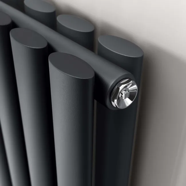 Marbella Anthracite Double Oval Panel Radiator | 1800x600mm