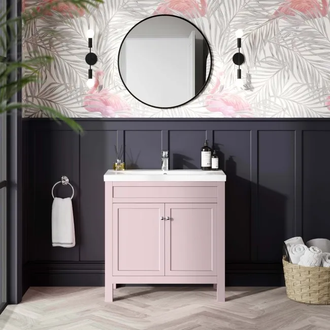 Bermuda Pink Basin Vanity 800mm | Bathroom Mountain