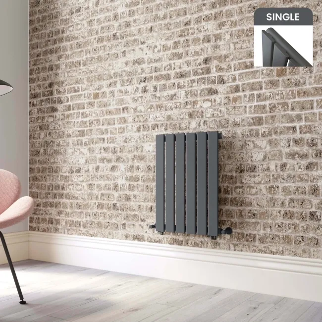 Faro Anthracite Single Flat Panel Horizontal Radiator Wall Hung