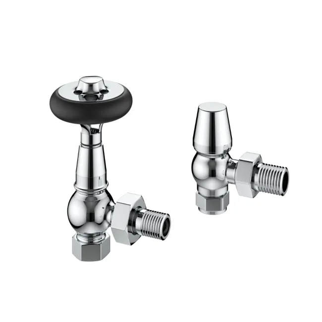 Chrome Angled Traditional Manual Radiator Valves (Pair)