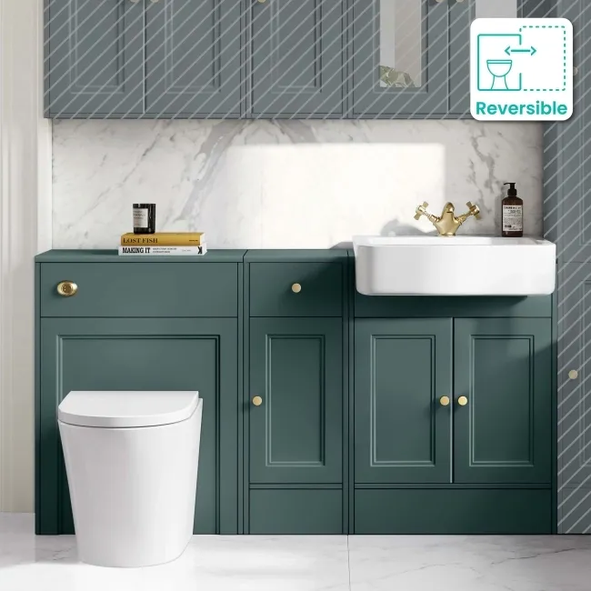 Monaco Midnight Green Combination Vanity Basin and Boston V2 Toilet ...