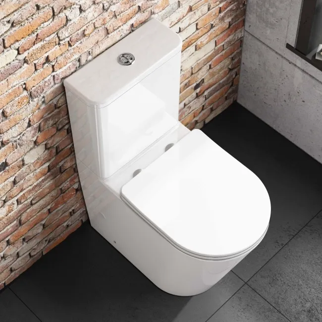 Boston Rimless Comfort Height Close Coupled Toilet With Premium Soft ...