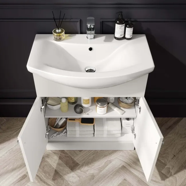 Capri Cotton White Vanity Basin & Austin Toilet | 1350mm