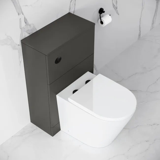 Elba Graphite Grey Back to Wall Unit & Boston Toilet
