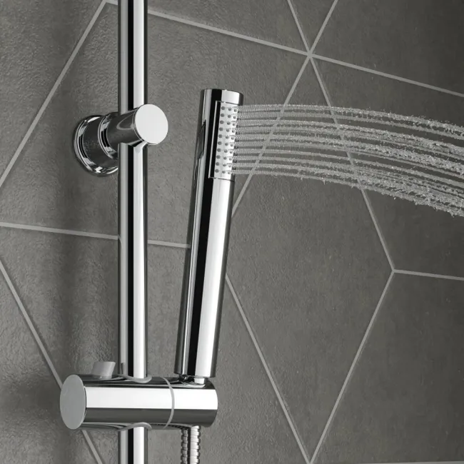 Lismore Round Chrome Shower Riser Kit | Bathroom Mountain