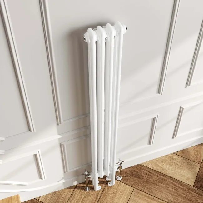 Athens Double Vertical Column Traditional Radiator - White