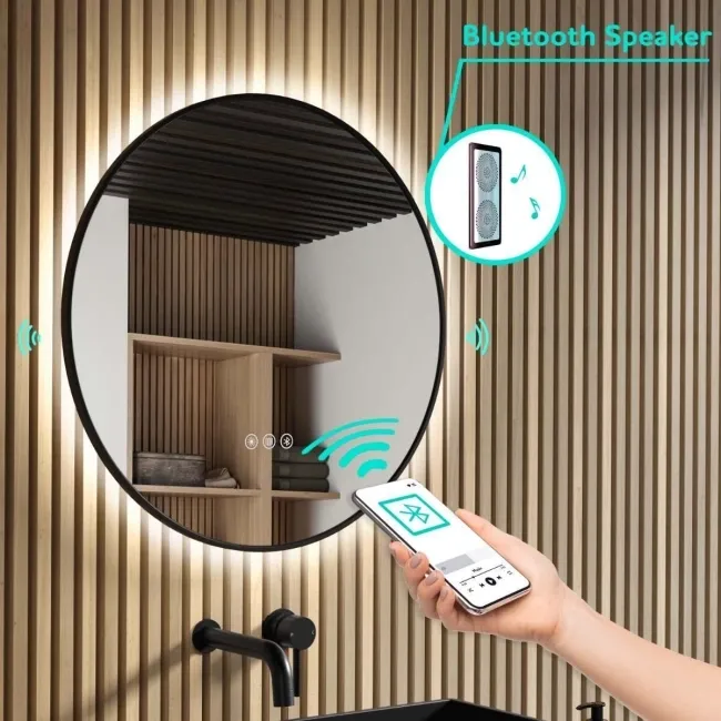 Mollie LED Bathroom Mirror With Bluetooth Speaker | 600mm