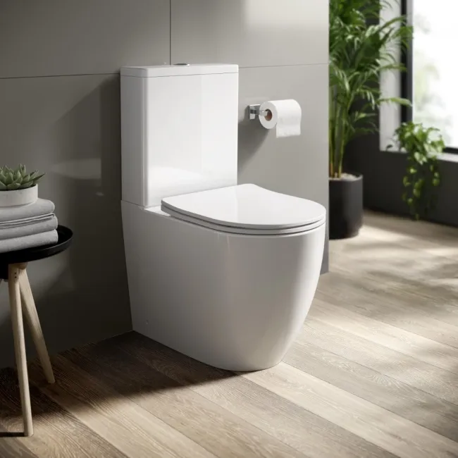 Utah Rimless Close Coupled Toilet | Premium Slim Seat | Bathroom Mountain