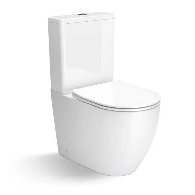 Utah Rimless Close Coupled Toilet | Premium Slim Seat | Bathroom Mountain