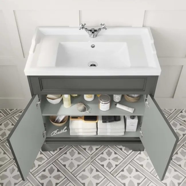 Lucia Graphite Grey Basin Vanity 830mm | Bathroom Mountain