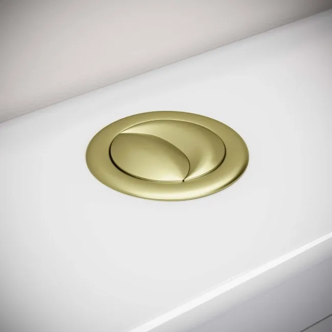 Brushed Brass Cistern Flush Button | Bathroom Mountain