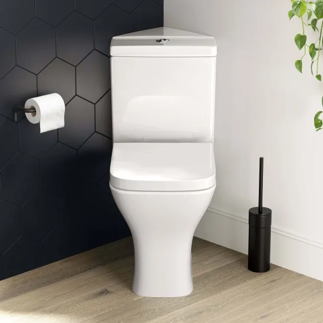 Atlanta Close Coupled Corner Toilet | Soft Close Seat
