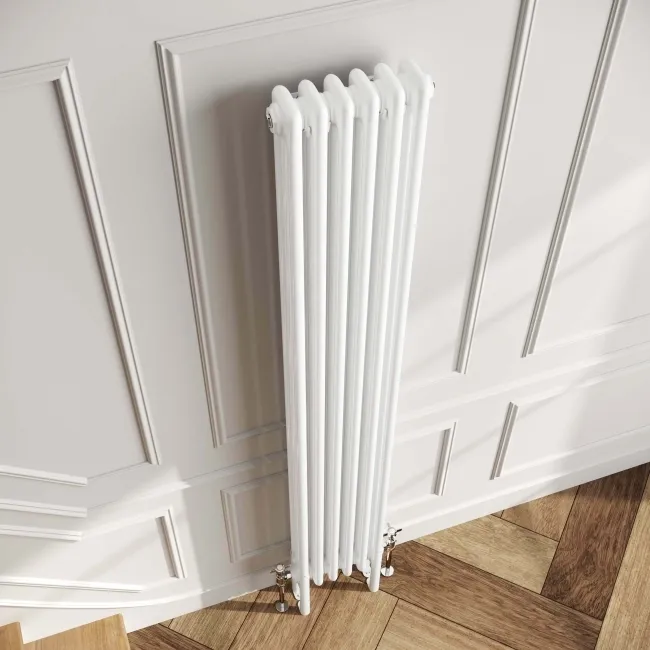 Athens Vertical Triple Column Traditional Radiator White