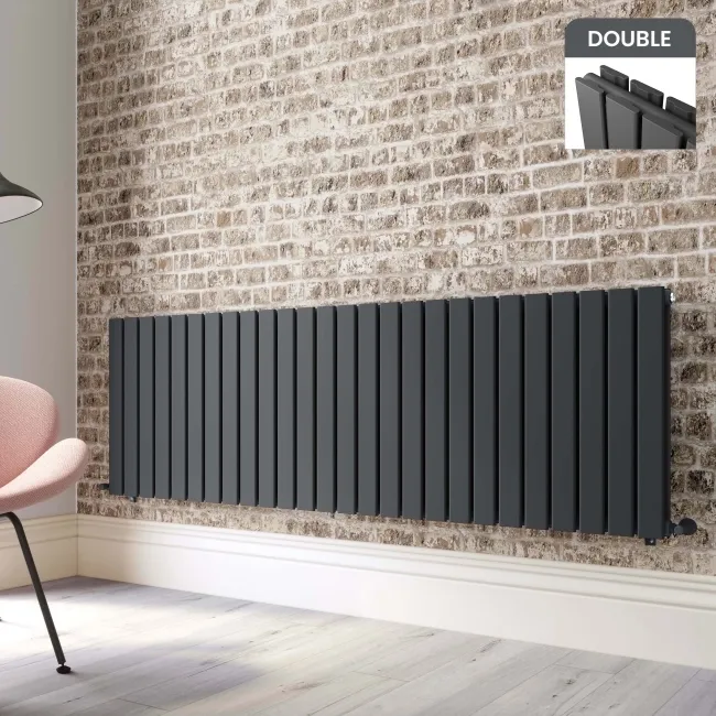 Faro Anthracite Flat Panel Horizontal Radiator 600x1820mm