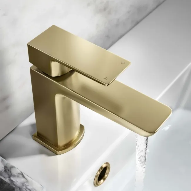 Ribble Basin Mixer Tap | Brushed Brass | Bathroom Mountain