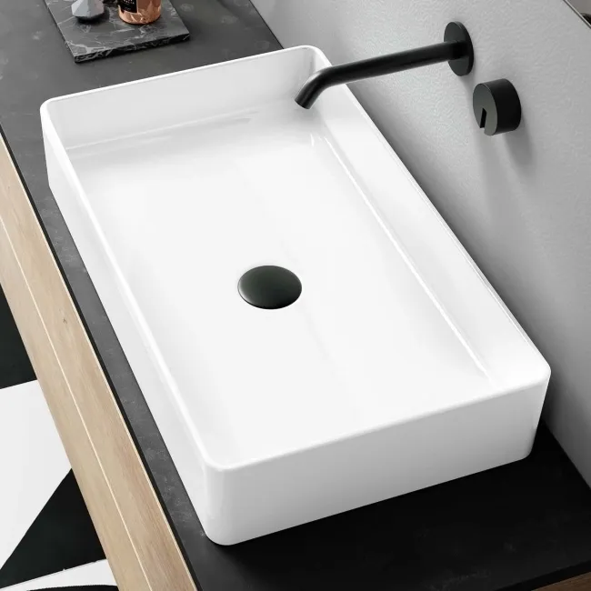 Newark Rectangular Counter Top Basin 615mm | Bathroom Mountain