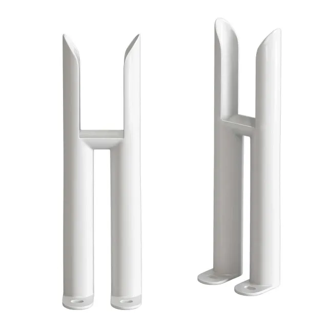 White Traditional 2 Column Radiator Feet | Bathroom Mountain