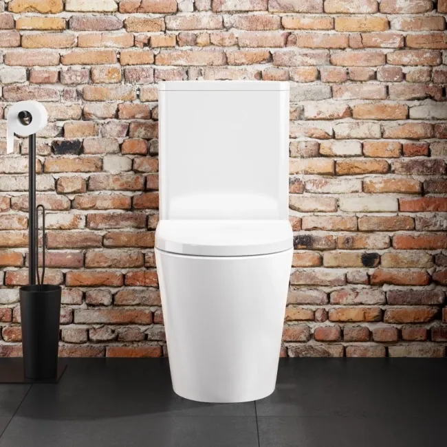 Boston Rimless Fully Back To Wall Close Coupled Toilet With Premium ...