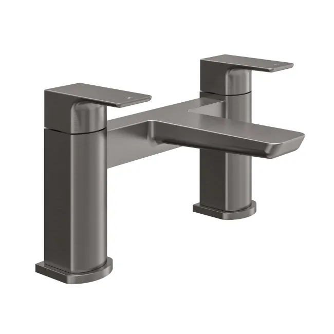Soar Gunmetal Grey Basin & Bath Mixer Tap Set | Bathroom Mountain