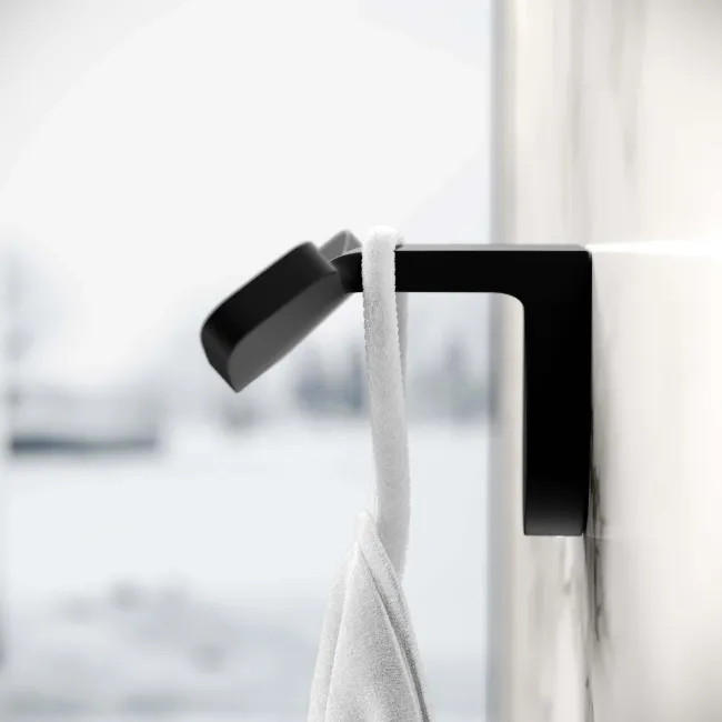 Eloise Matt Black Robe Hook | Bathroom Mountain