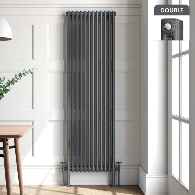 Athens Anthracite Double Column Vertical Radiator