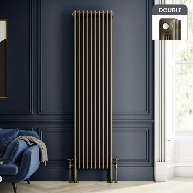 Athens Antique Double Column Vertical Radiator | 1800x470mm